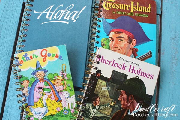 Upcycled Book Notebooks made with the Cinch DIY