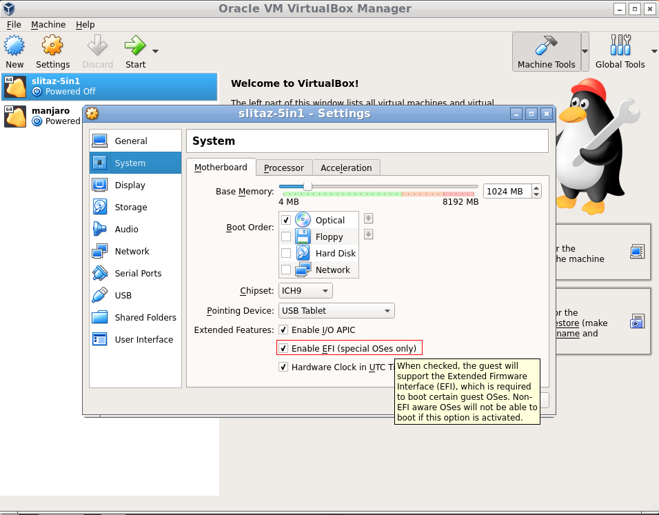 Slitaz's Notes - Alanyih: Slitaz -- VirtualBox EFI Shell