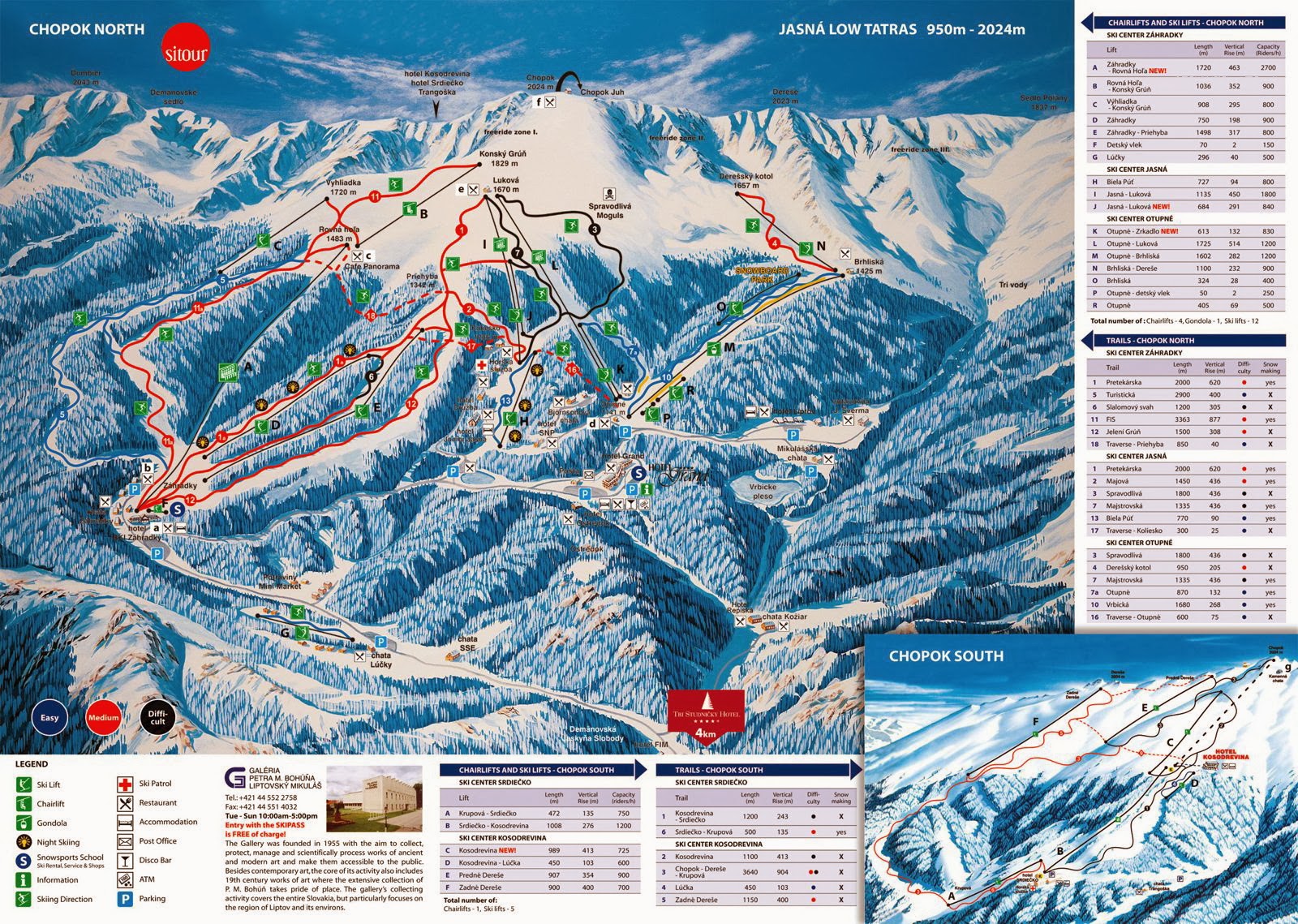 Jasná Nízke Tatry map