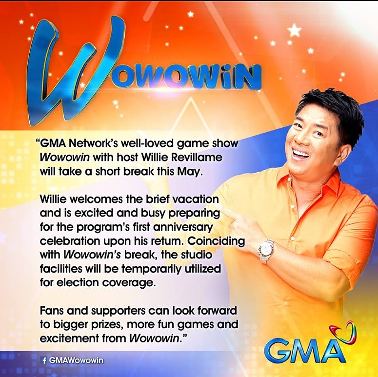 Willie Revillame Takes a Break; Wowowin Goes Off-Air for Two Weeks ...
