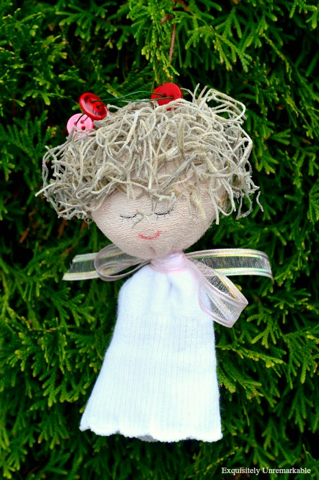 Handmade Sock Angel Ornament - Exquisitely Unremarkable
