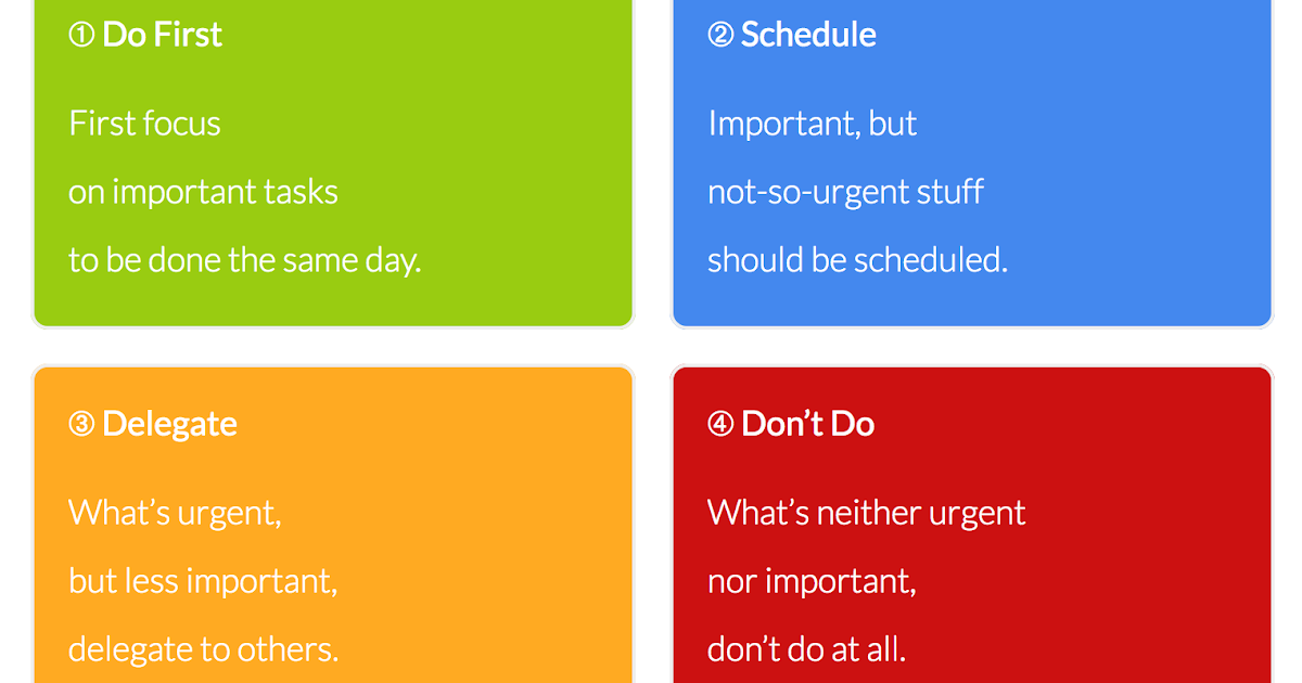 Importance and urgency, Eisenhower's principle