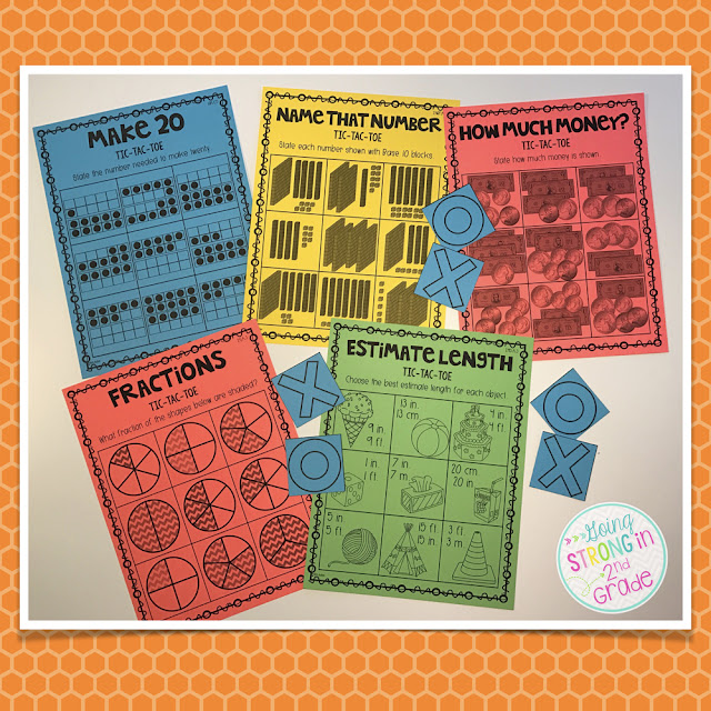 Going Strong in 2nd Grade: Math Tic Tac Toe Games