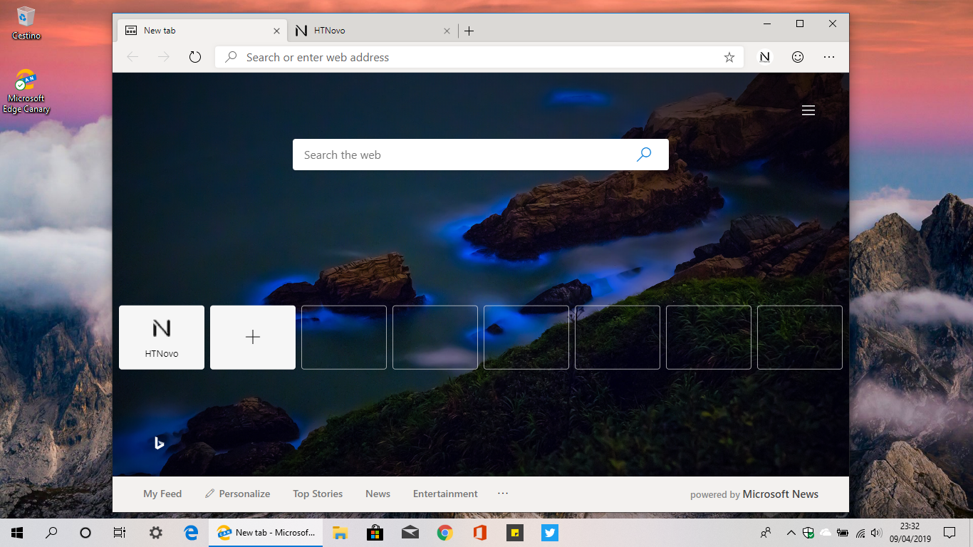 Primo Aggiornamento per Microsoft Edge Canary - Versione 75.0.124.0
