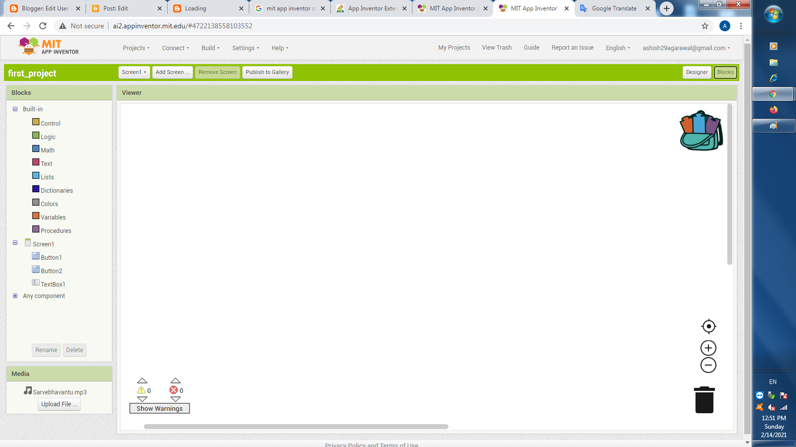 app development using mit app inventor 2 tool