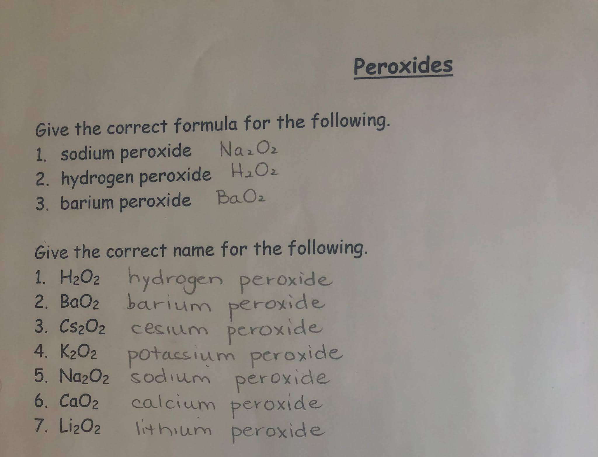 Murph's Blog of Chem Joy: SCH 3U - Nomenclature - Peroxides
