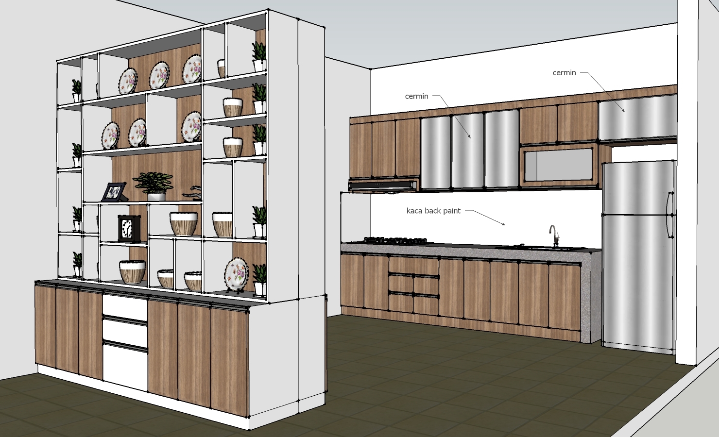 LINGKAR FURNITURE: Desain Kitchen set dan Partisi PEnyekat Ruangan