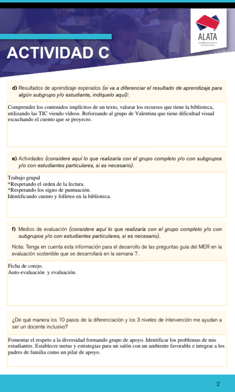 Curso Inclusión educativa: ACTIVIDAD C