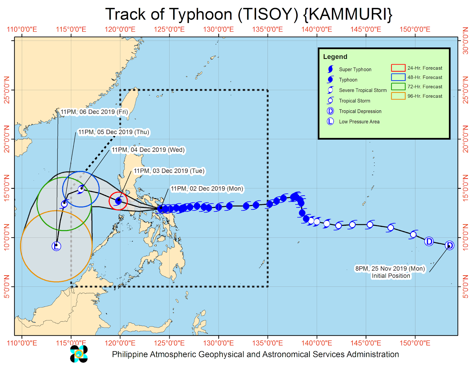 PAGASA Weather Update for Typhoon Tisoy as of 2:00 AM 03 December. - PH ...