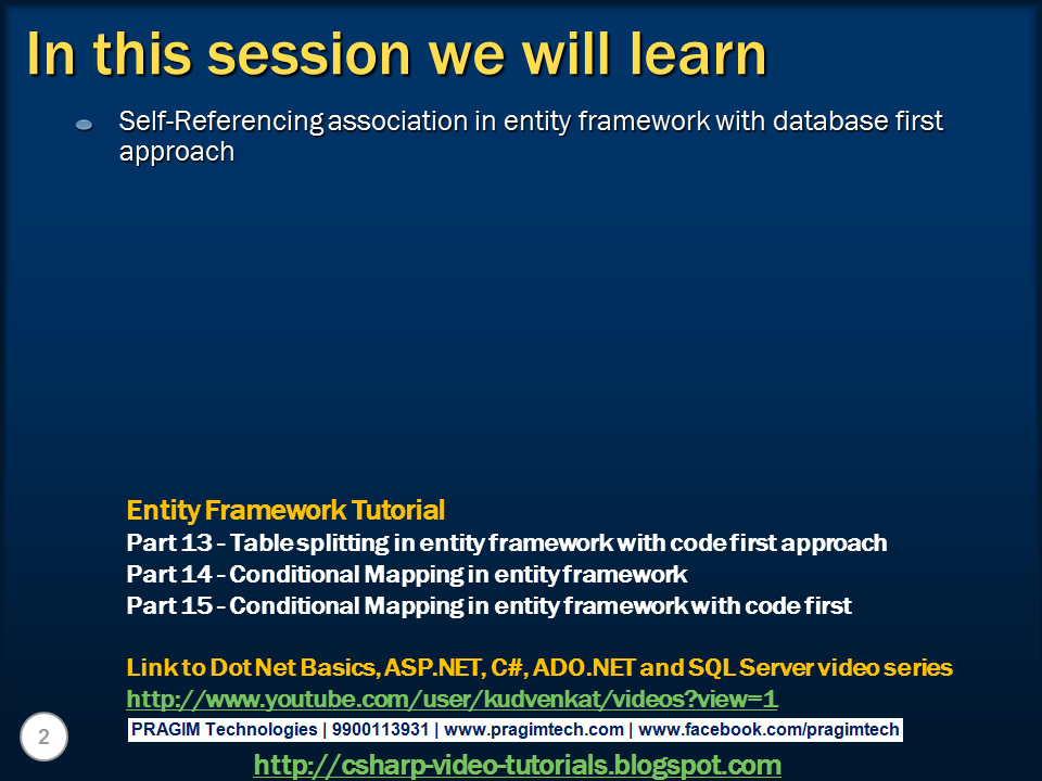 Sql server, .net and c# video tutorial: Part 16 - Self referencing ...