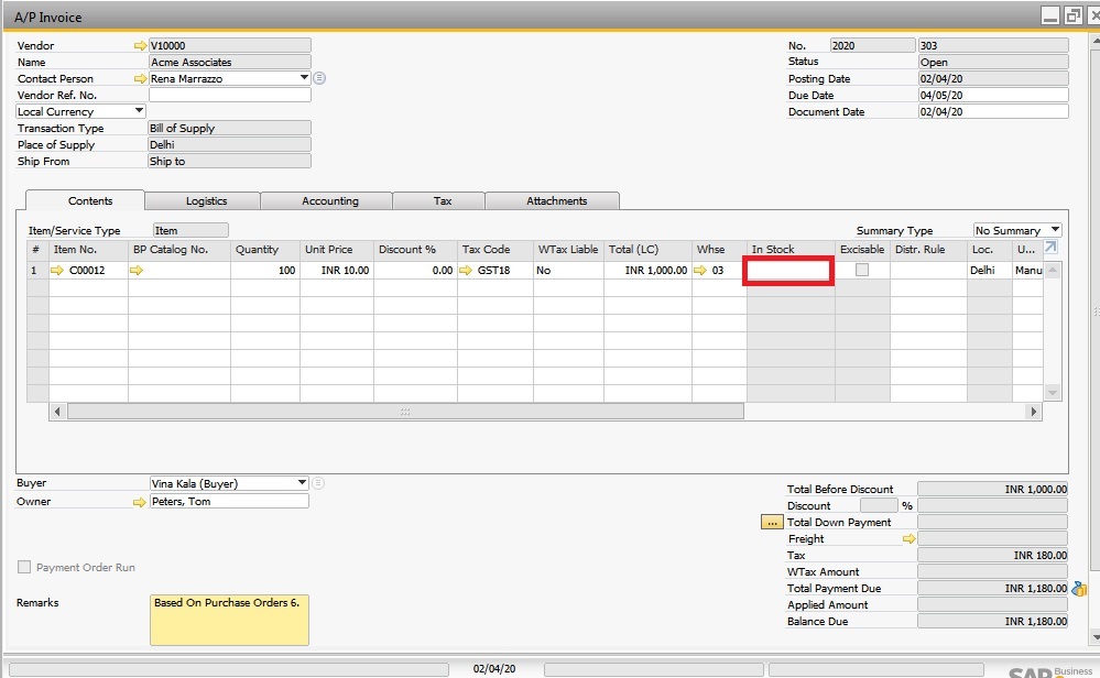 SAP Business One Knowledge: Drop-ship Warehouse in SAP Business One