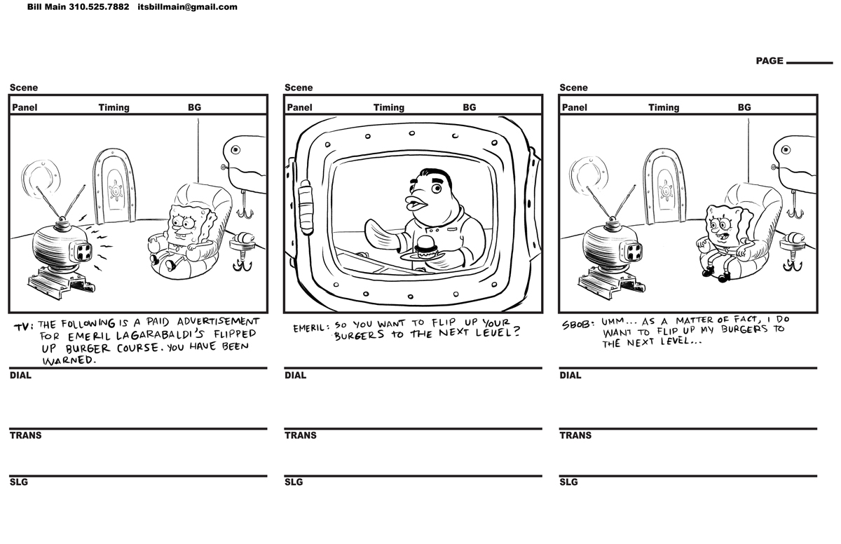 Bill Main Illustration: SpongeBob Squarepants Storyboards