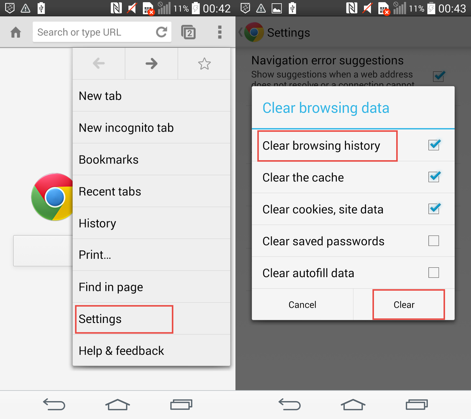 How to Clear the Browsing History