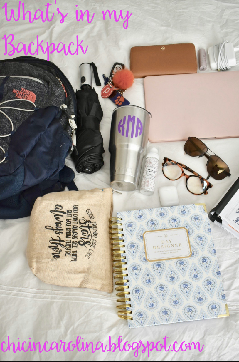 Chic in Carolina: What's in my Backpack