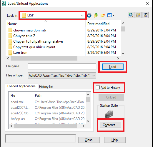 Cách Load Lisp trong Autocad