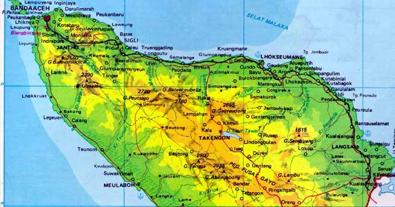 > Peta Lengkap Indonesia: Peta Adiminstrasi Propinsi Aceh