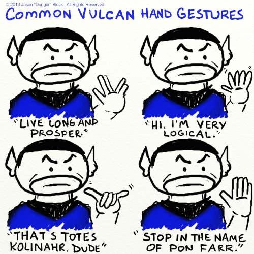 GLUE (THE COMIC) by Jason "Danger" Block: Common Vulcan Hand Gestures