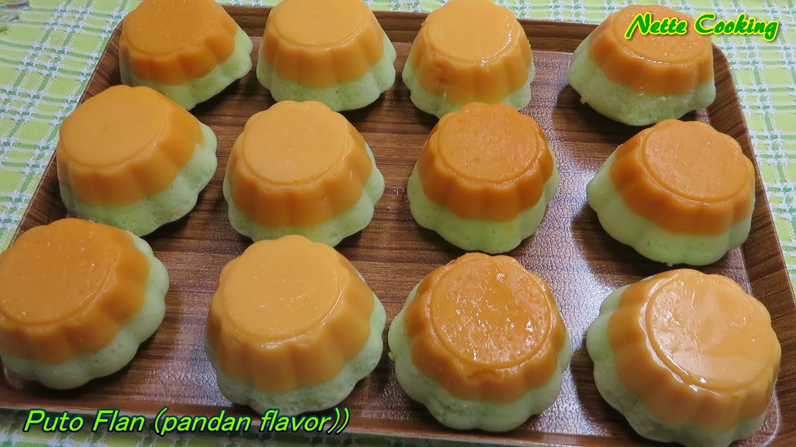 "Nette Cooking": "Puto Flan"(pandan flavor)