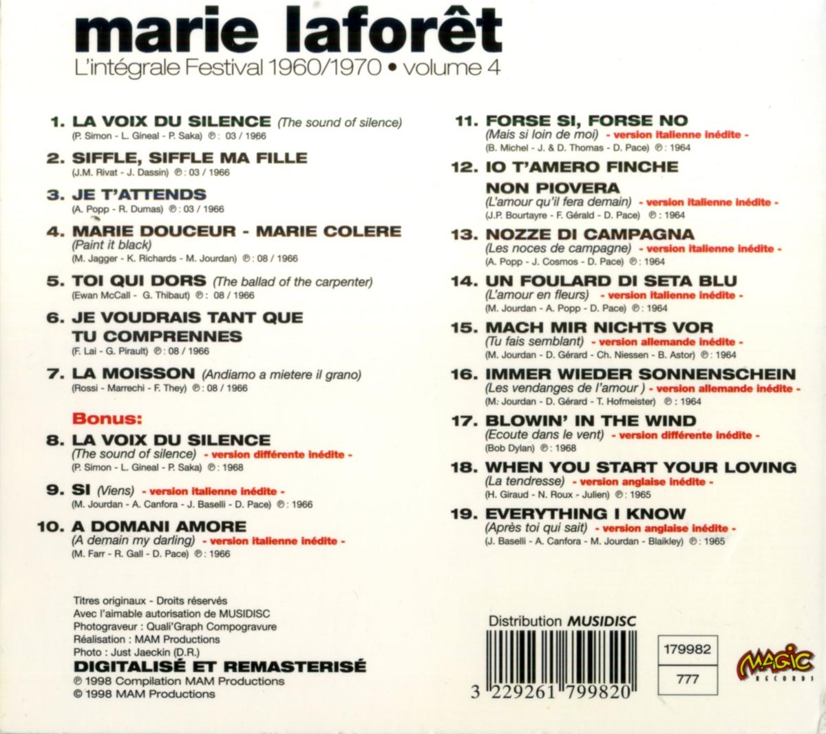 .: Marie Laforet - L'integrale Festival 1960-1970 Vol.4 (1966)