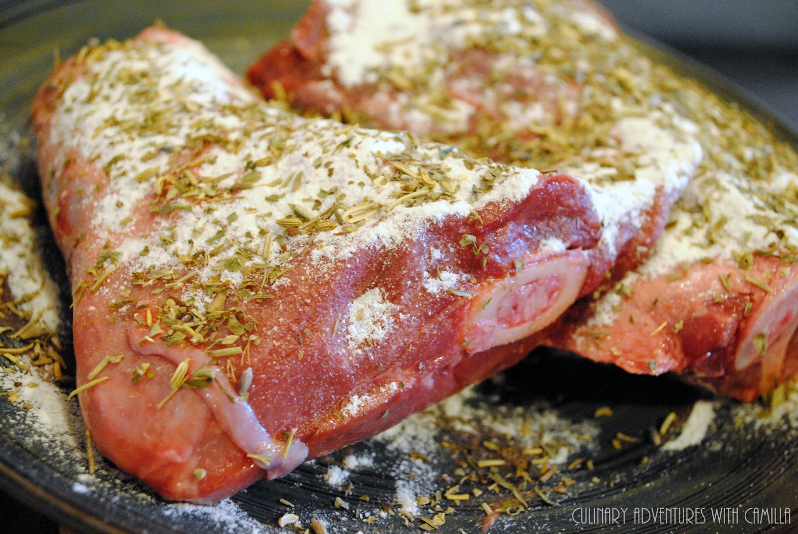 Braised Boar Shanks With Bitter Herb Salad + Vacqueyras Beaumirail for ...