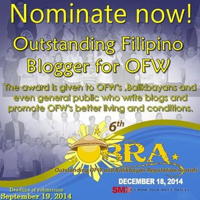 Outstanding Filipino Blogger for OFW | Filipino Bloggers Worldwide