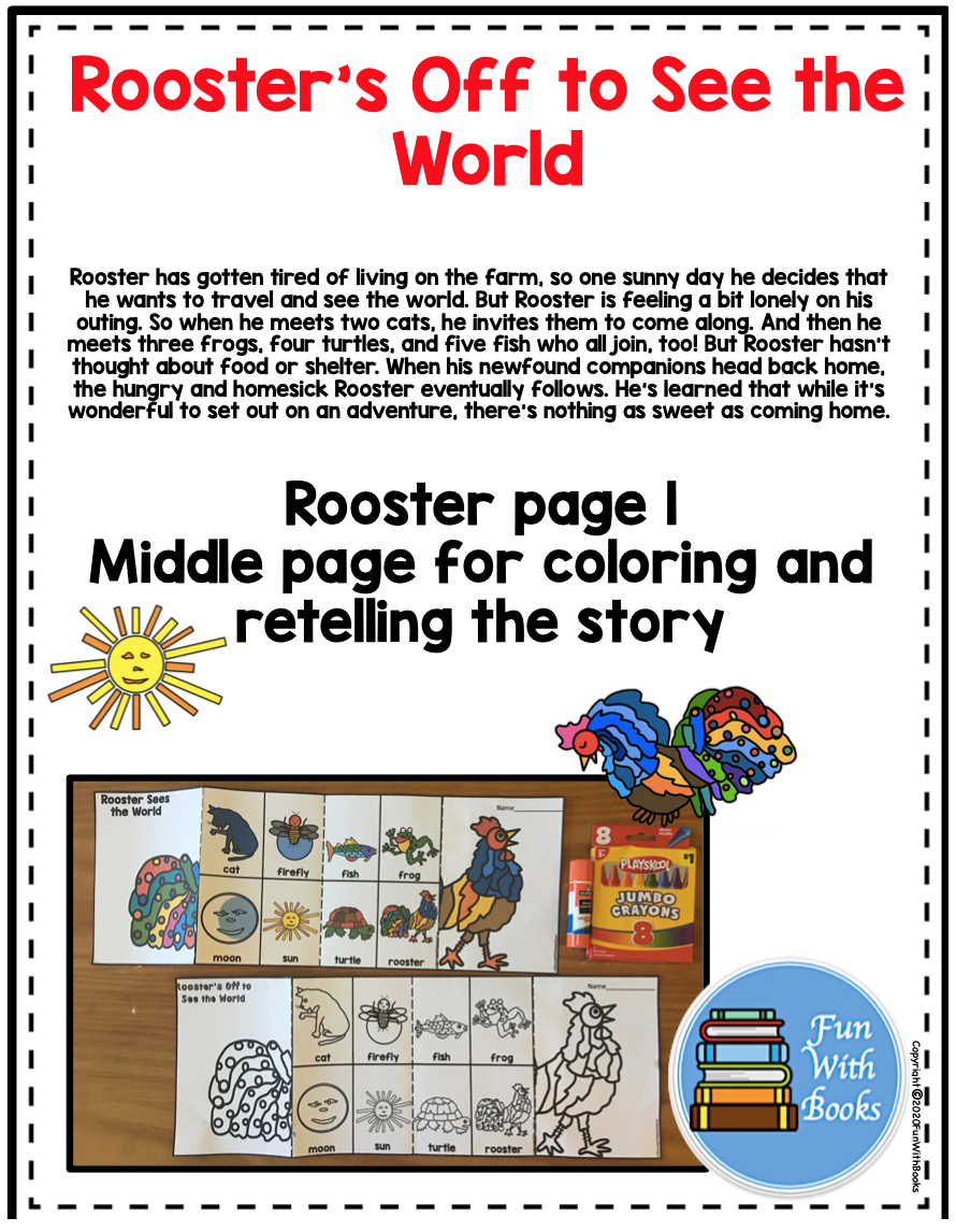 ROOSTER OFF TO SEE THE WORLD BOOK CRAFT ~ Book Units by Lynn