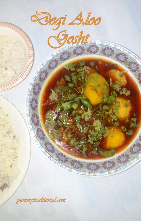Degi Aloo Gosht Recipe - Yummy Traditional