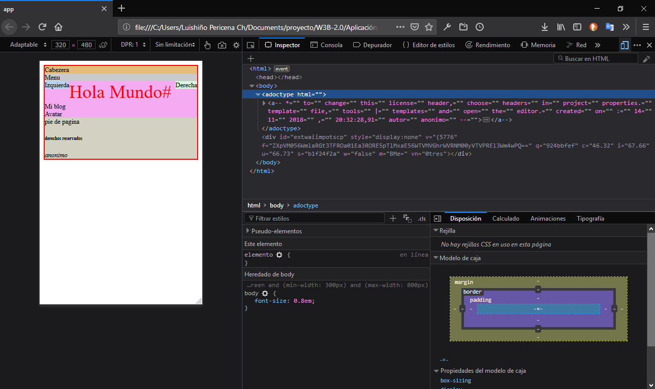 Estructura de una aplicación web con W3B-2.0