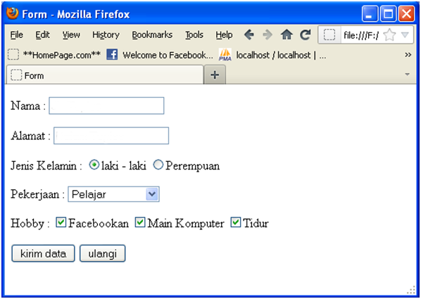 kumpulan artikel terkini: Cara Membuat Form pada HTML