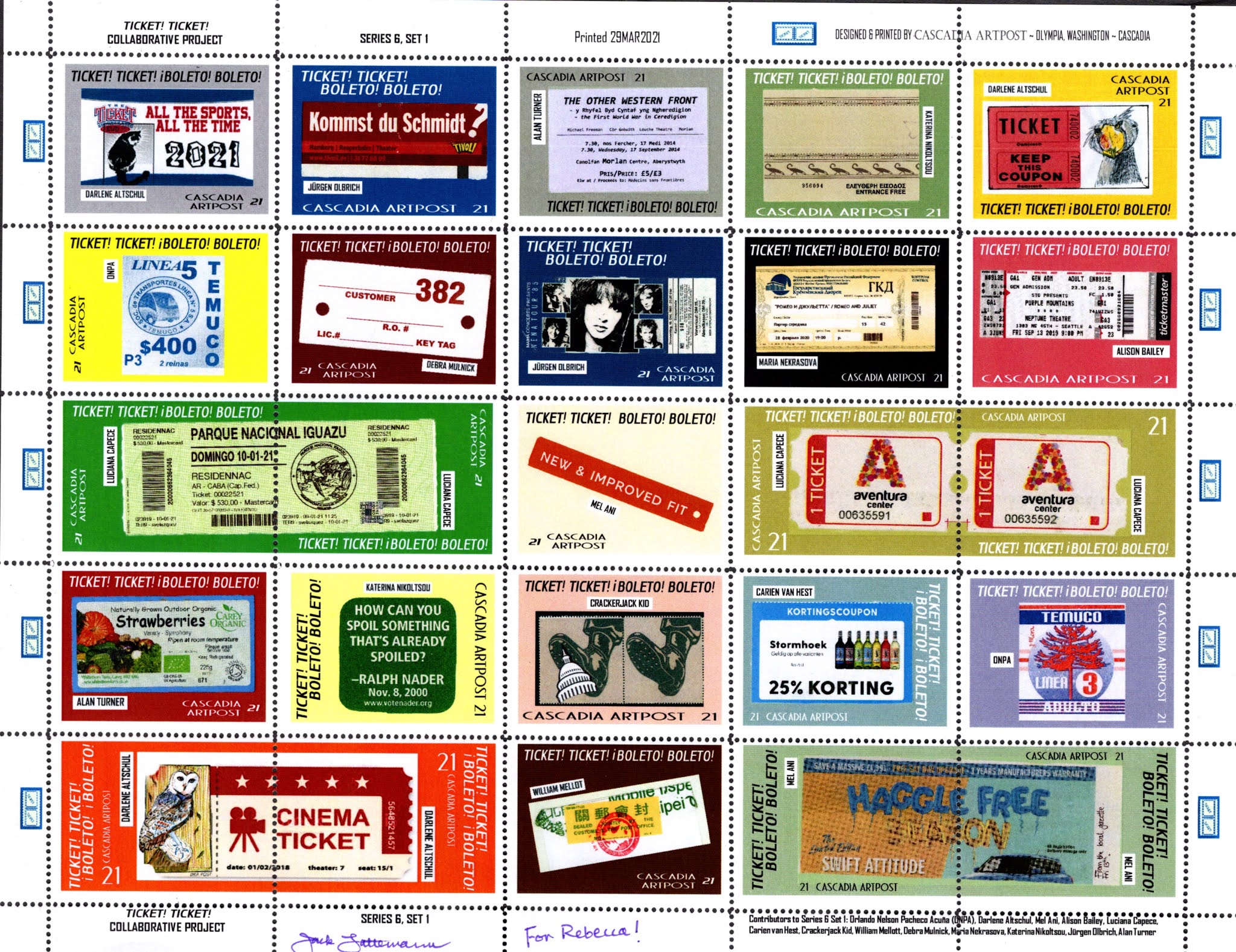 The Postal Ledger: Series (6) Ticket! Ticket! - Cascadia Artpost