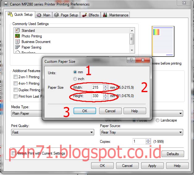 L4R45 AHMAD ELEKTRONIK: Cara menyimpan setting kertas F4/Folio di ...