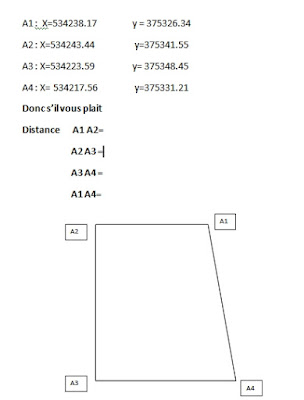 calcul distance Entre 2 Points en Coordonées - TOPOGRAPHIE ET GENIE CIVIL