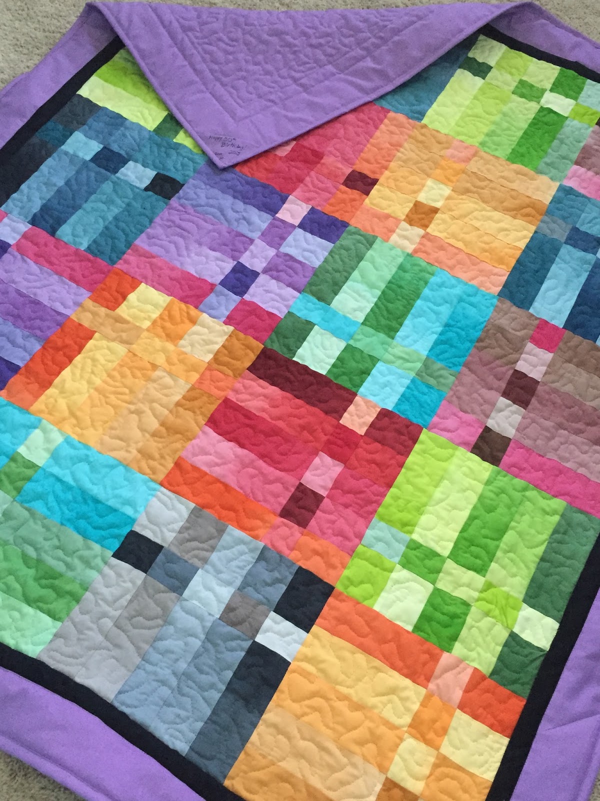 The Chatty Scrapper!: Rainbow Square Quilt