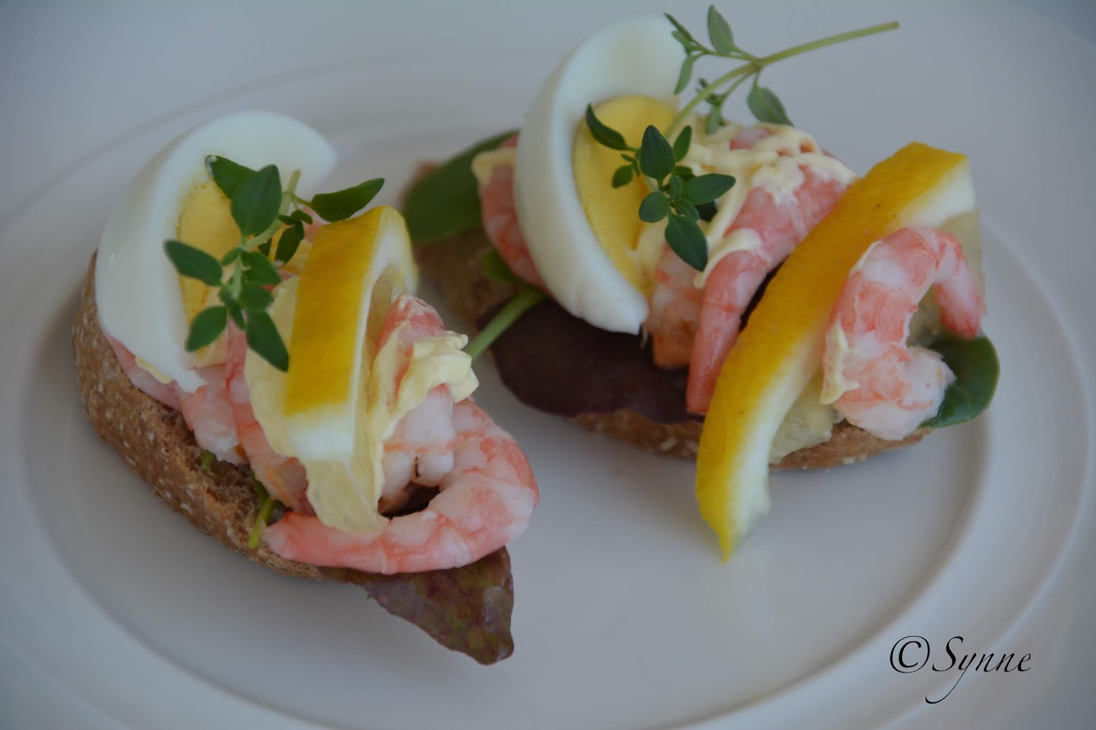 ganske enkelt: Små skiver med reker