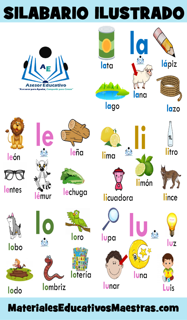 Silabario Ilustrado | Materiales Educativos para Maestras