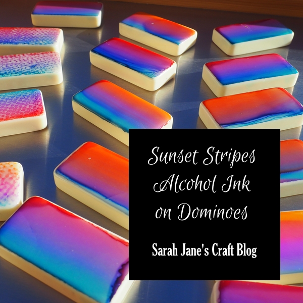 Sunset Stripes Alcohol Ink on Dominoes