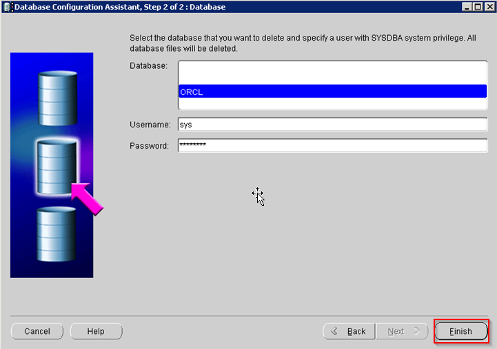 Oracle Identity Manager Academy Delete A Database Using Database Configuration Assistantdbca