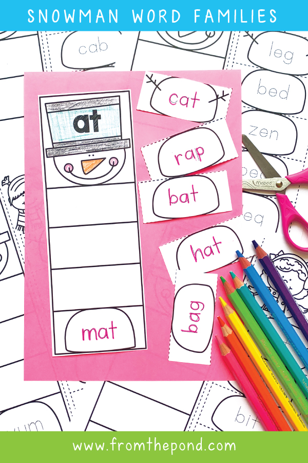 Word Family Snowmen | From the Pond