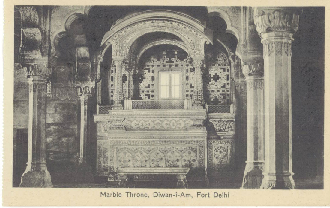 Marble Throne in Diwan-I-Am in Red Fort Delhi - Old Indian Photos