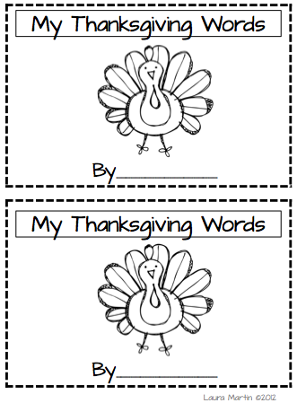 Classroom Freebies Too: My Thanksgiving Words Vocabulary Booklet