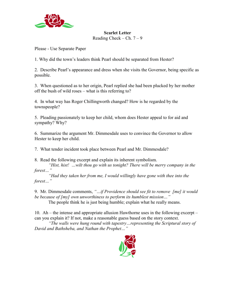 Scarlet Letter Chapter 7 ~ Thankyou Letter