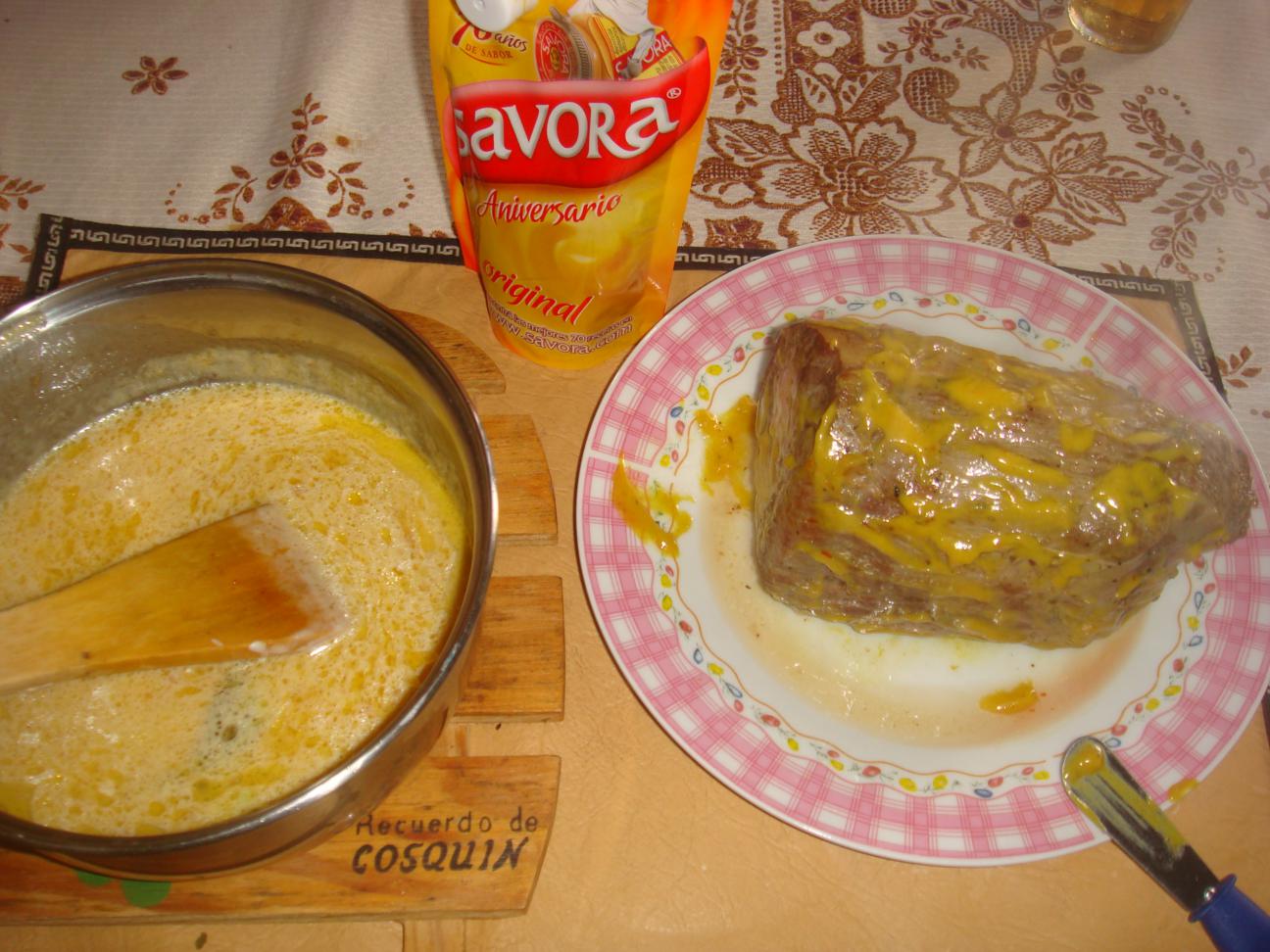 RECETAS Y ALGO MAS: PECETO A LA MOSTAZA FLAMBEADO