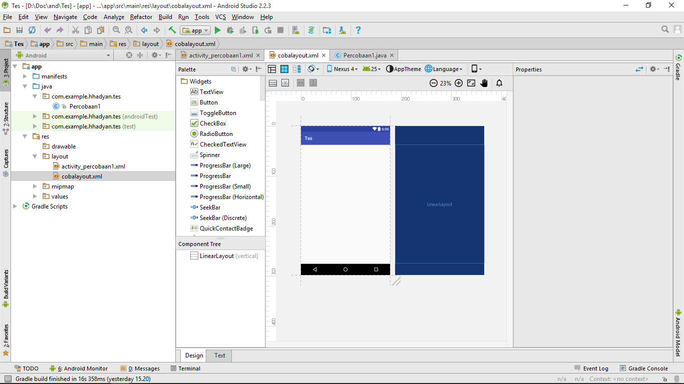 Mengatur Posisi Widget pada Layout xml Android Studio