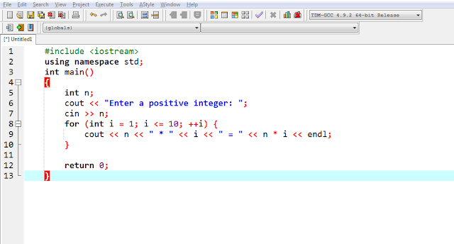 C++ Program to Generate Multiplication Table || Make Table Without ...