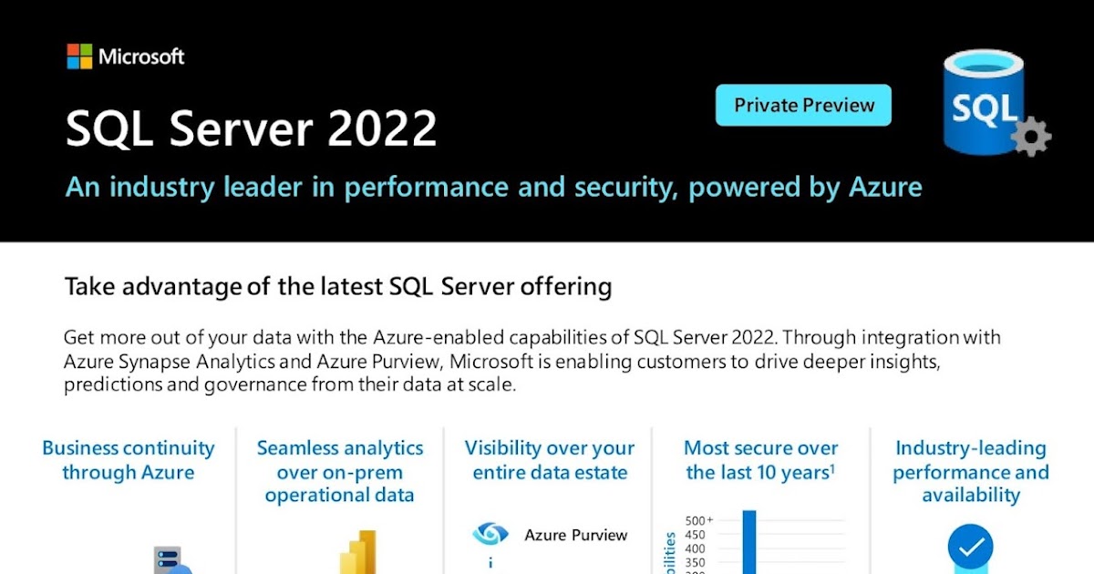SQL Server 2022 Datasheets