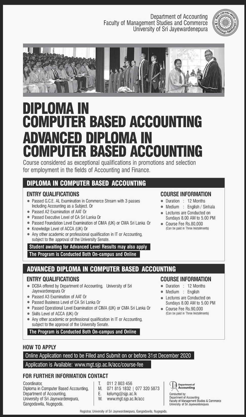 Computer Based Accounting Courses (University of Sri Jayawardanapura ...