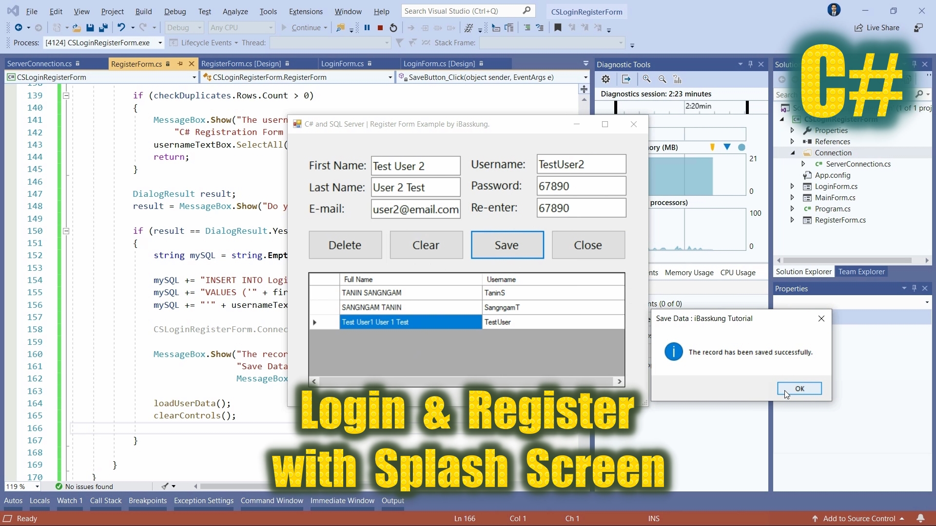 C# and SQL Server : How to Create a Complete Login and Registration ...