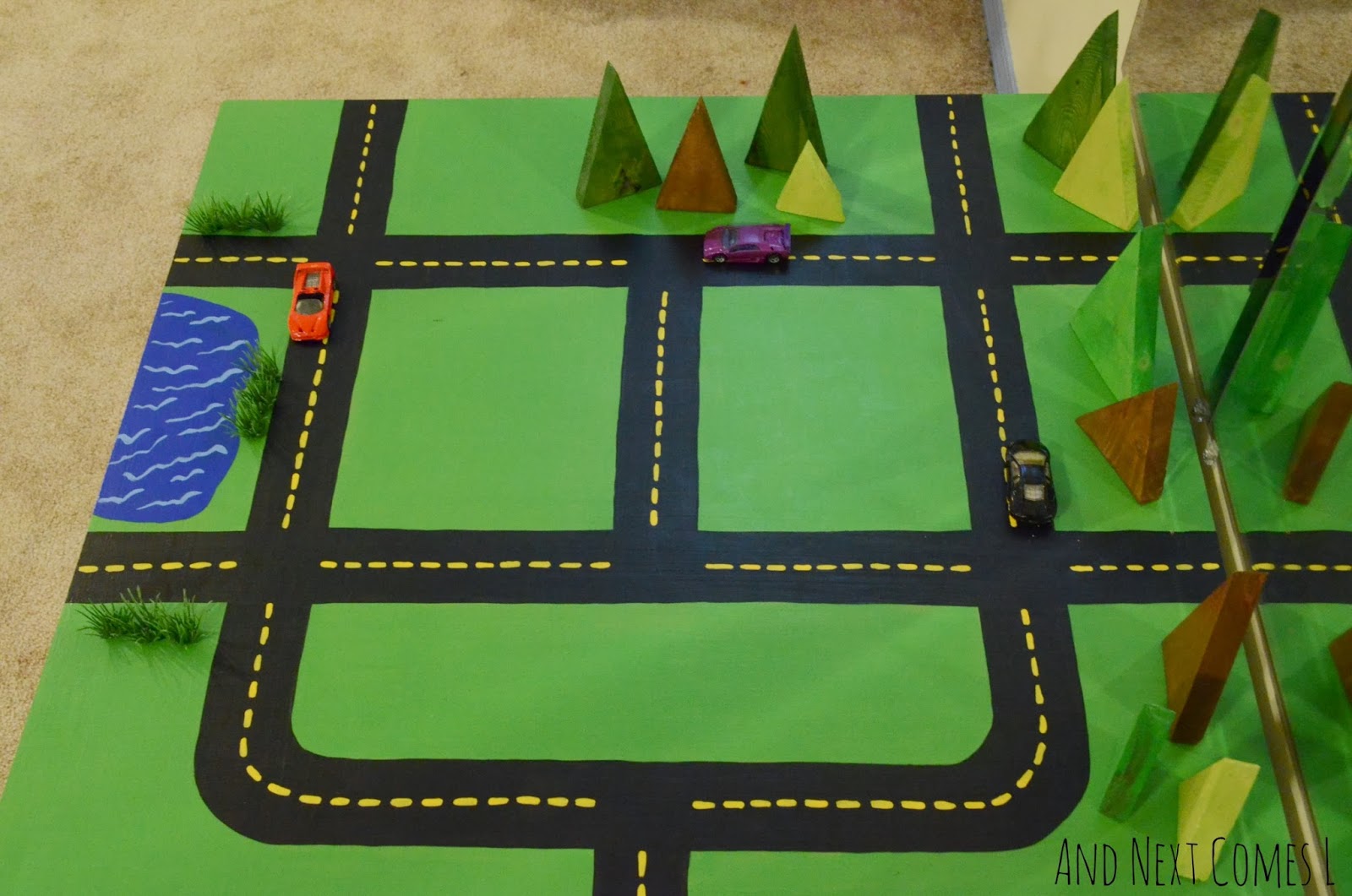 DIY Road Table With Homemade Wooden Trees | And Next Comes L ...