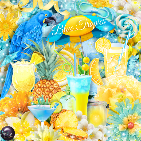 Escape From Reality Blog: FTU Cluster Frames 'Blue Tropics' TTD by Shel