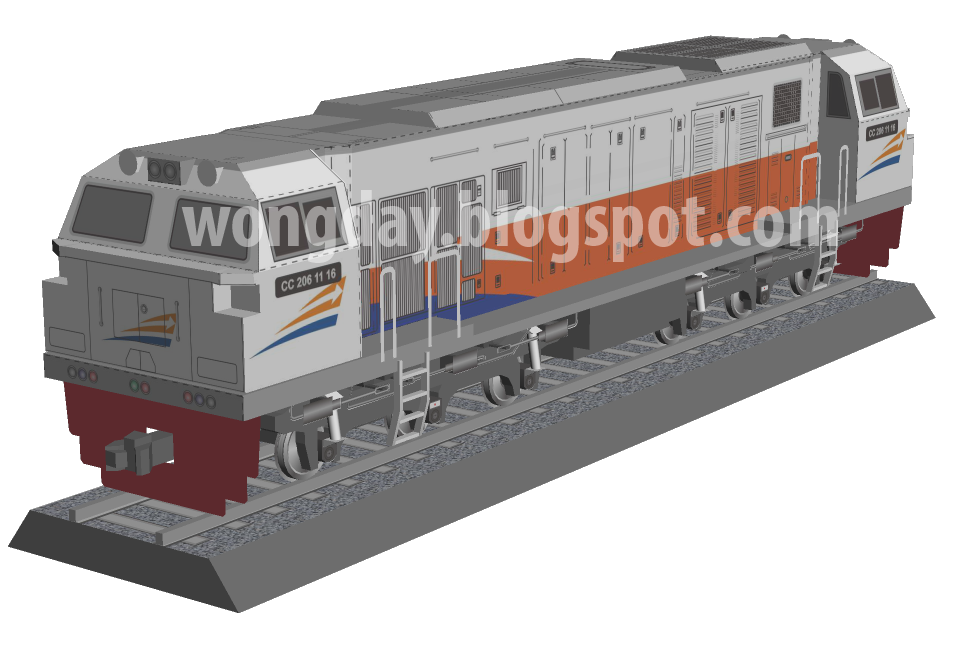 Wongday Papercraft: Lokomotif CC206